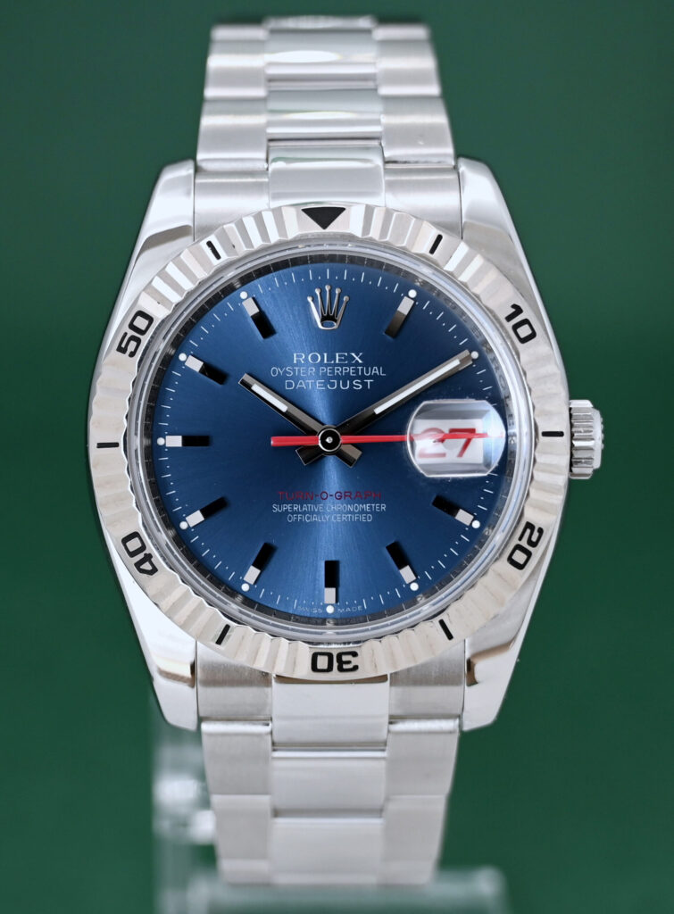 Datejust 36mm Turn O Graph 116264 Blue Dial 18k White Gold Bezel RRR ...