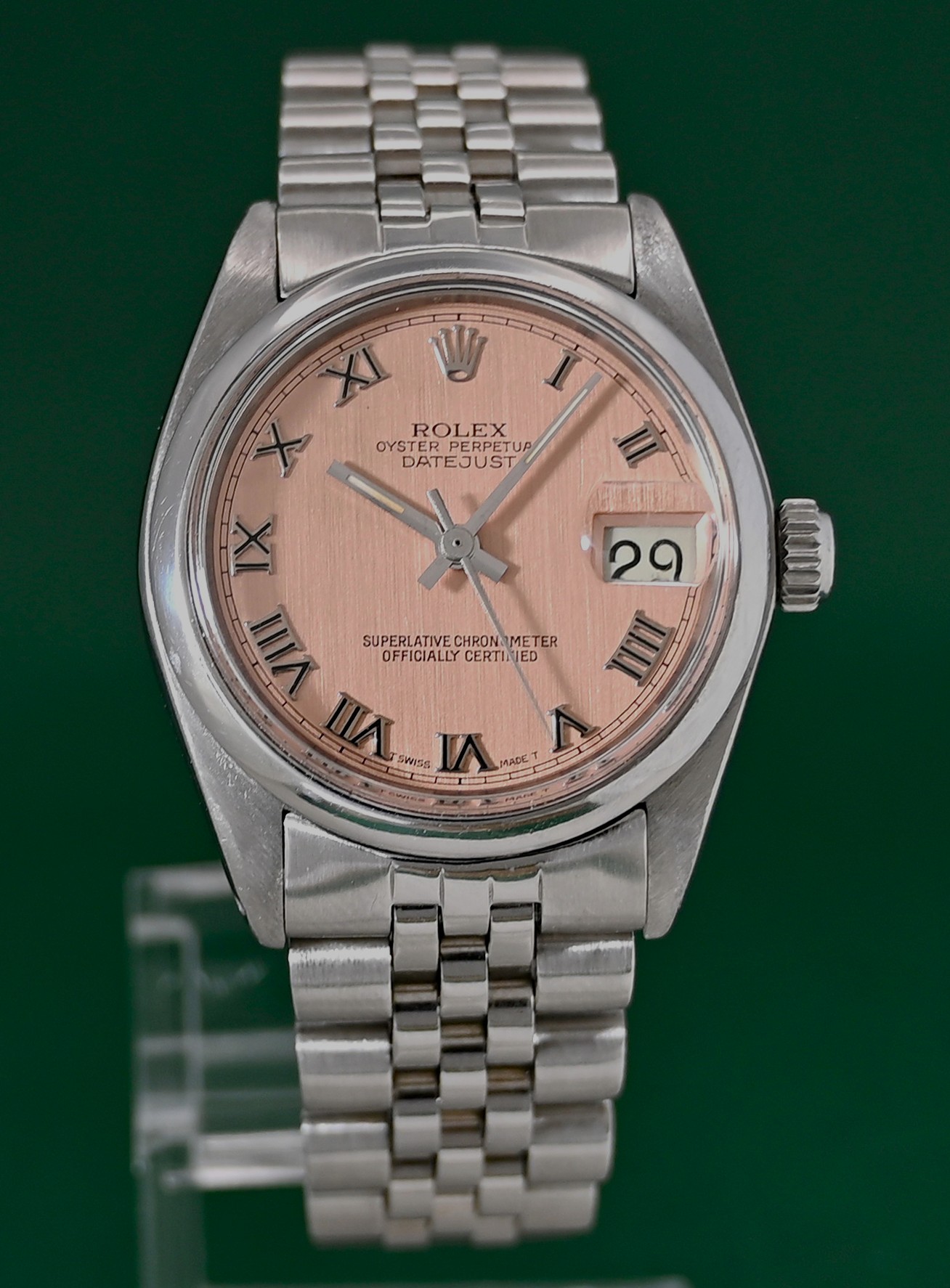 Datejust 6824 Medium 31mm Pink Roman Dial Stainless Steel - Ora24