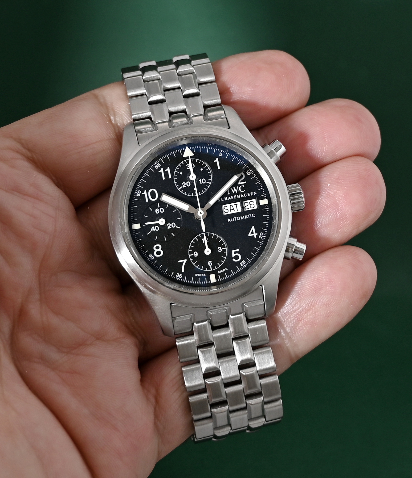 Pilot IW3706 Automatic Chronograph Day Date 39mm Black Dial - Ora24