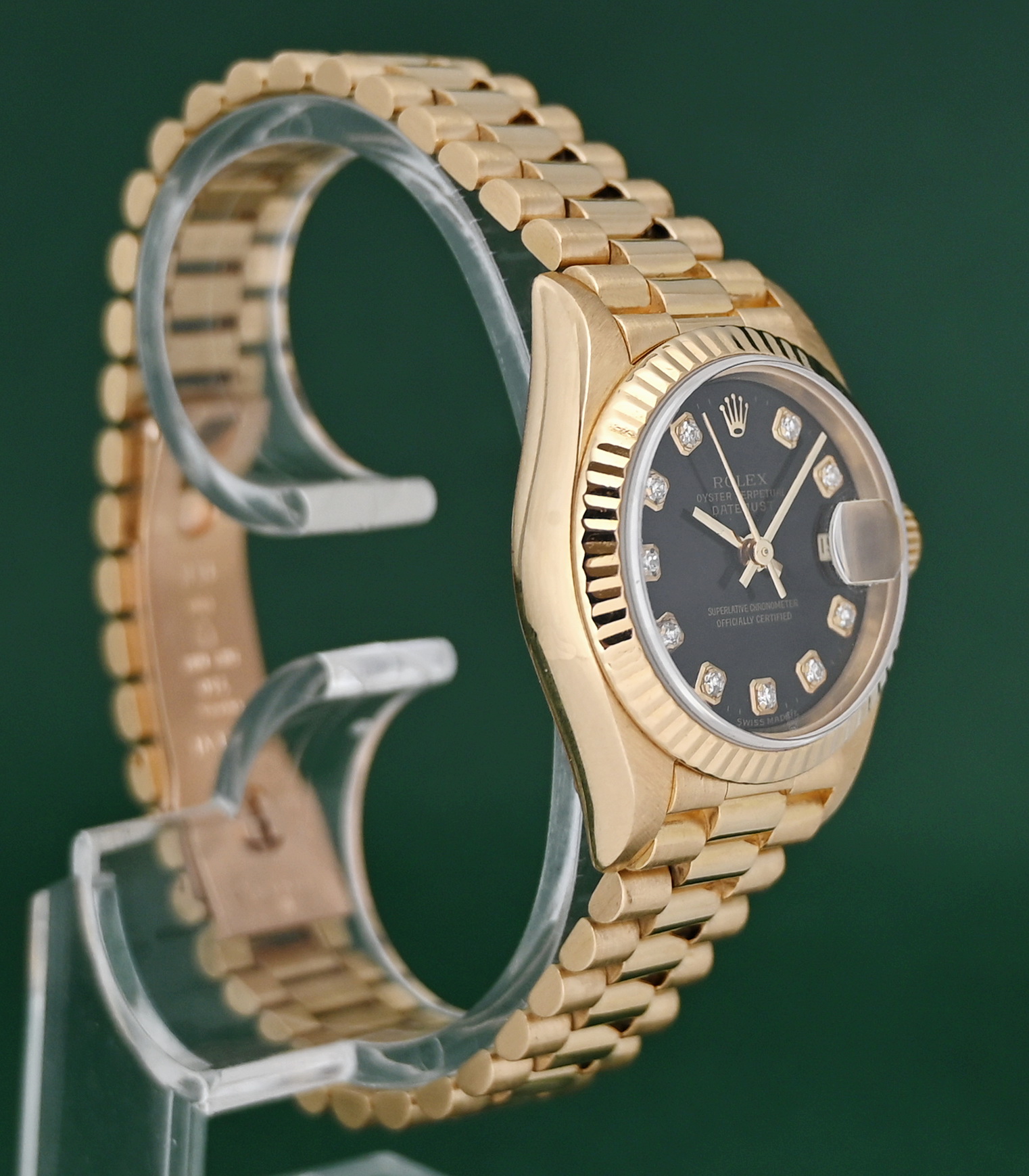Datejust 69178 Factory Diamonds 18k Yellow Gold President Sapphire ...