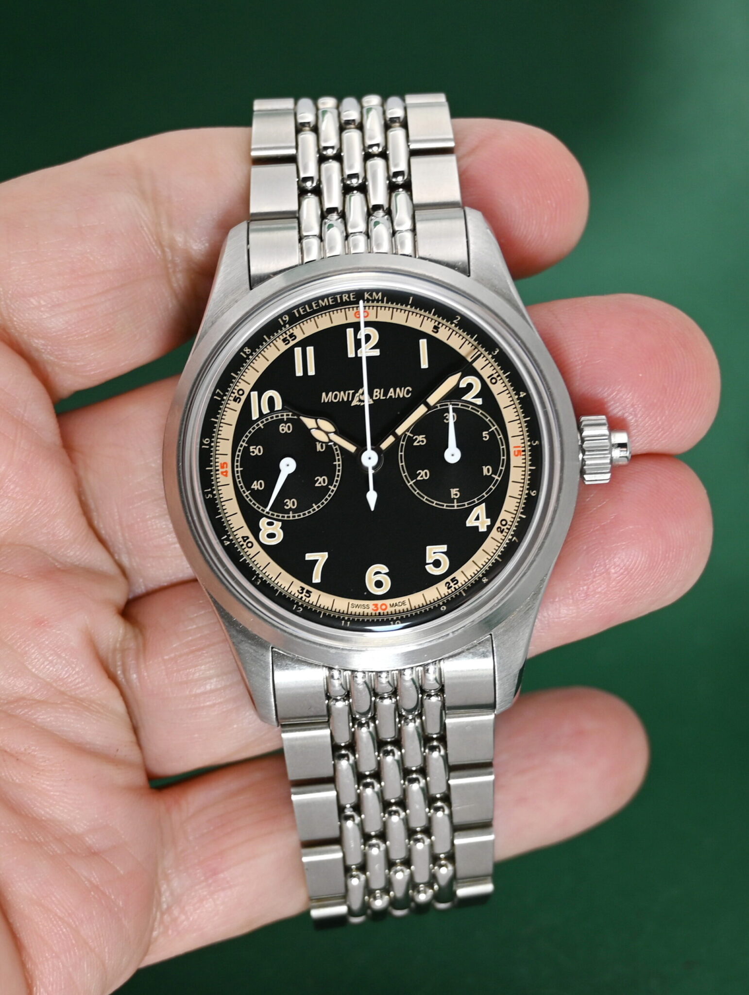1858 Monopusher 125582 NEW Automatic Chronograph 42mm Black Dial Full ...